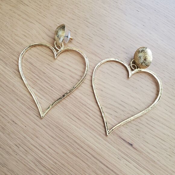 Jessica Butrich | Jewelry | New Jessica Butrich Gold Heart Earrings ...